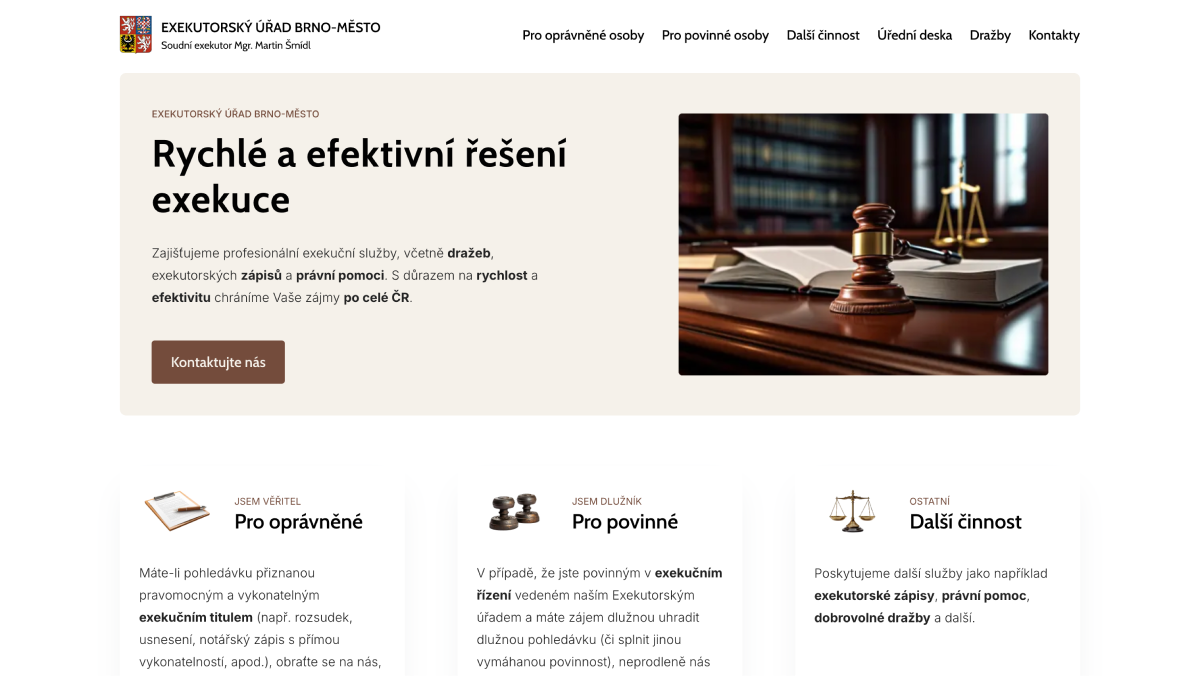 Kontakty | Exekutorský úřad Brno město